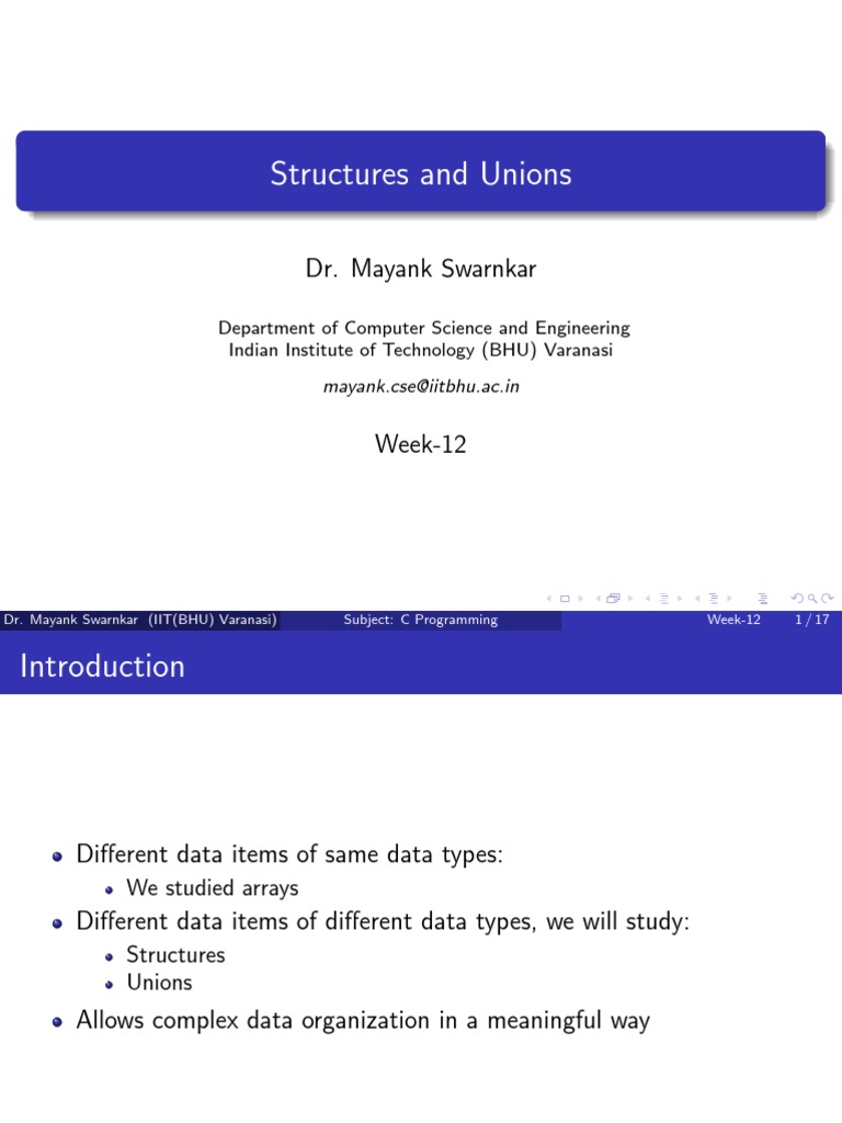 12-Structures and Unions | PDF | Computer Programming | Software