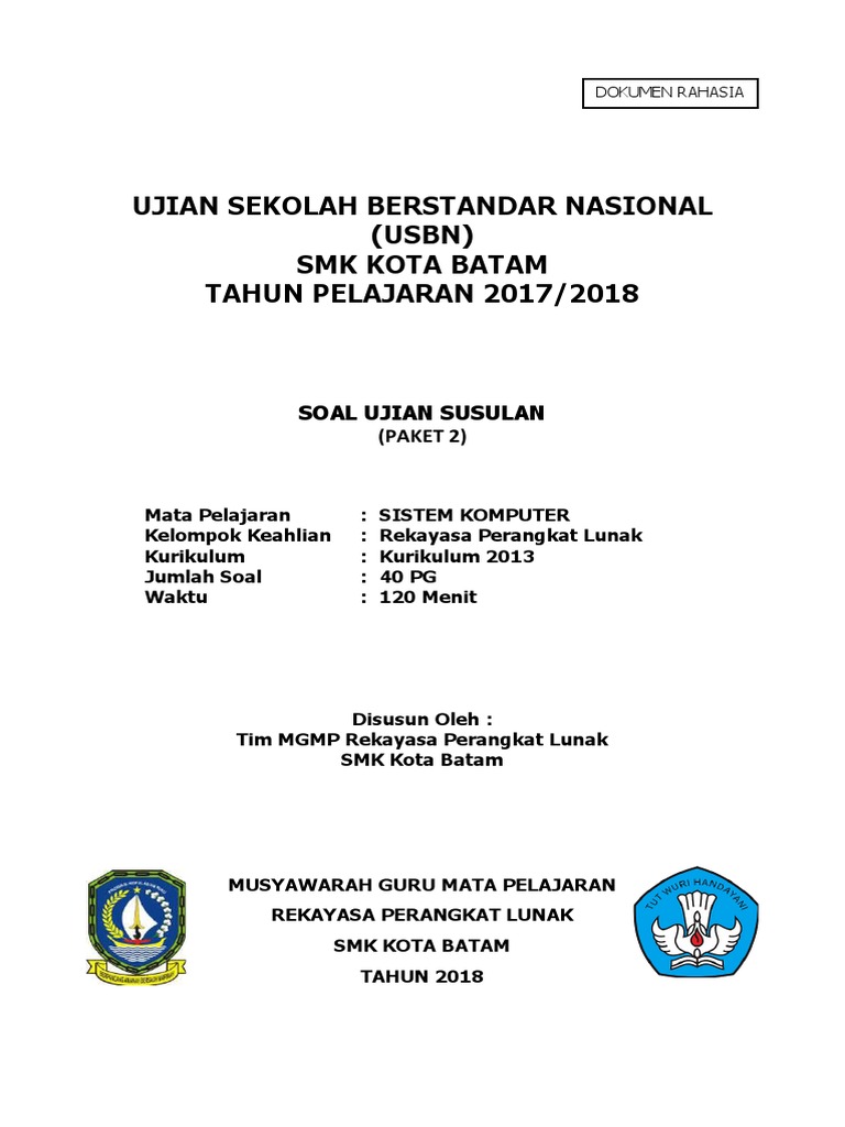 Soal Susulan Siskom | PDF | Metode & Bahan Ajar | Komputer