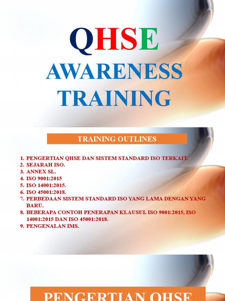 ISO - QHSE Online Awareness Training | PDF