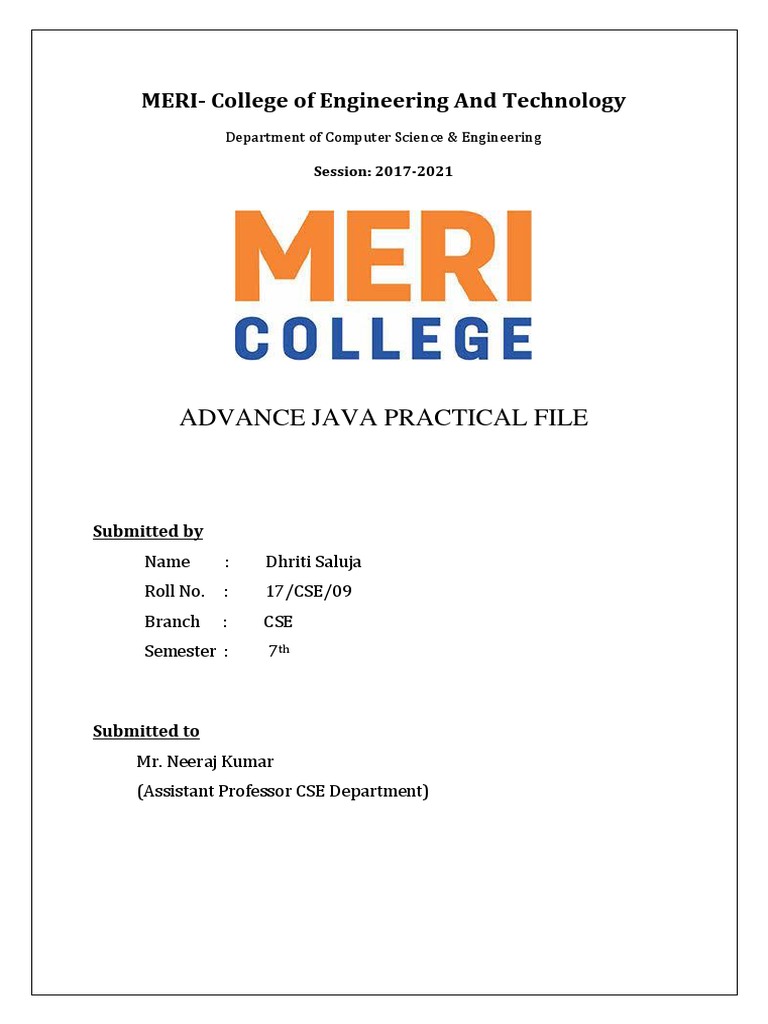 Advance Java File | PDF | Java (Programming Language) | Computer Science