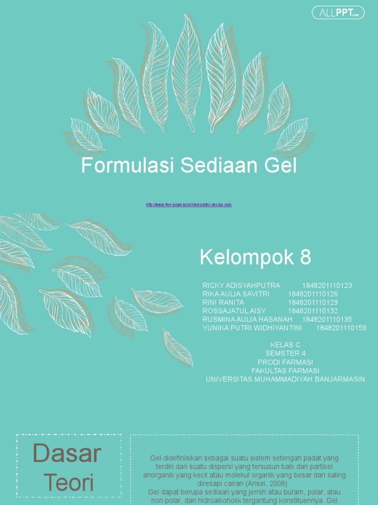 Kelompok 8 Formulasi Sediaan Gel | PDF