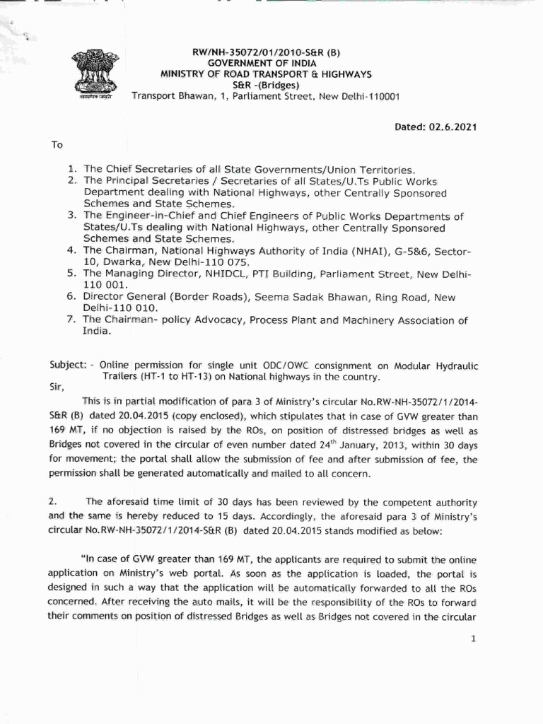Online Permission For Single Unit ODC OWC Consignment On Modular | PDF ...