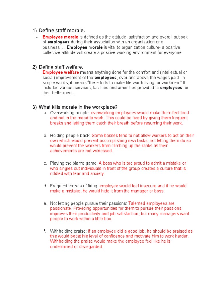 10) Staff Morale | PDF | Turnover (Employment) | Organizational Behavior