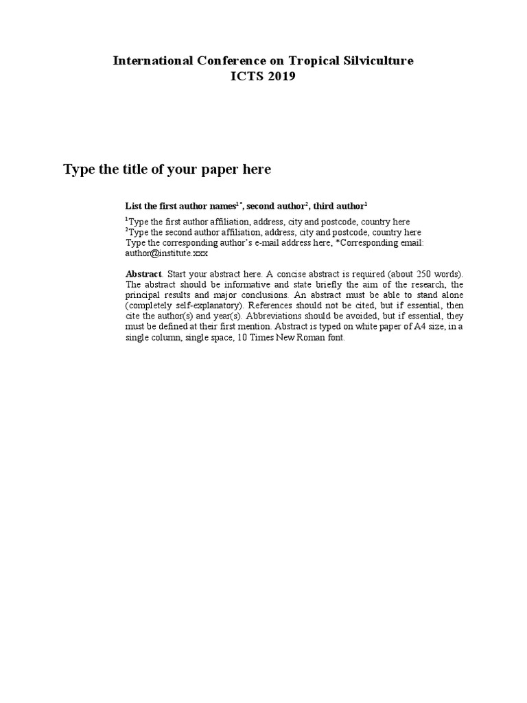 Type The Title of Your Paper Here: International Conference On Tropical ...