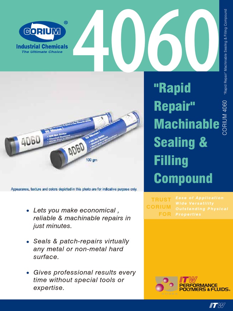 "Rapid Repair" Machinable Sealing & Filling Compound: Trust Corium FOR ...