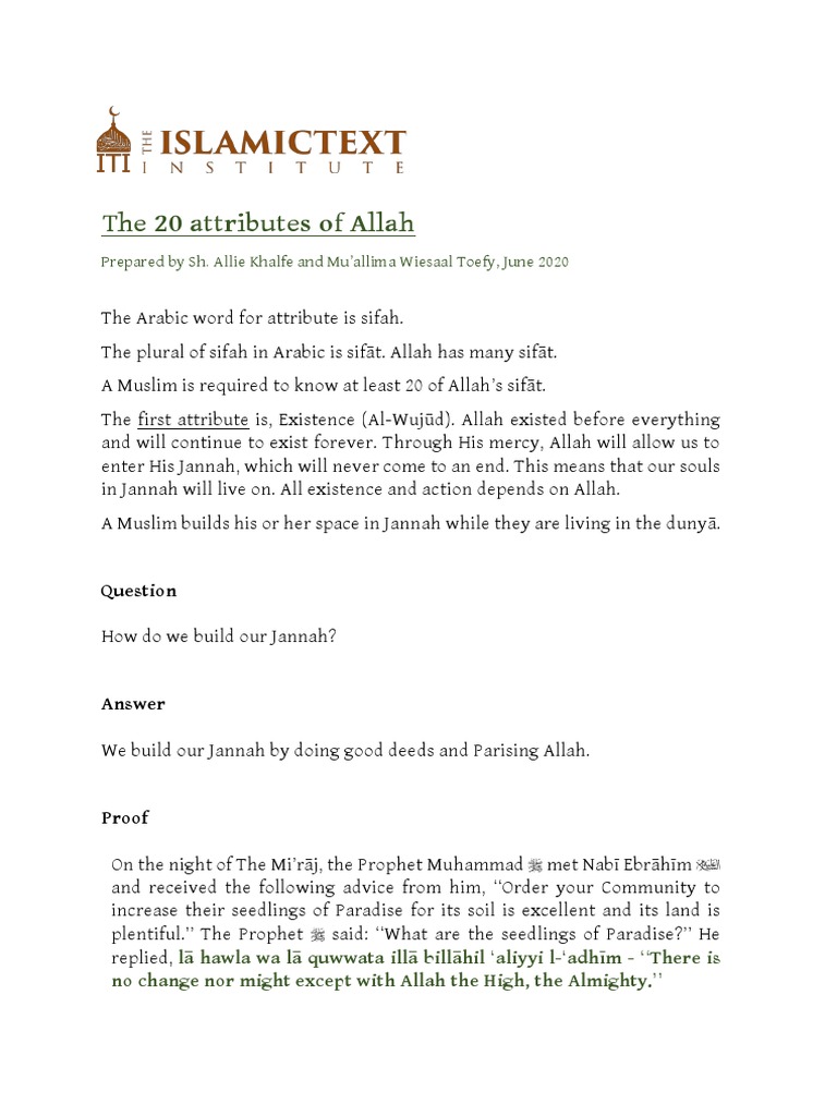 Tawhid Lessons Children | PDF | God In Islam | Abrahamic Religions