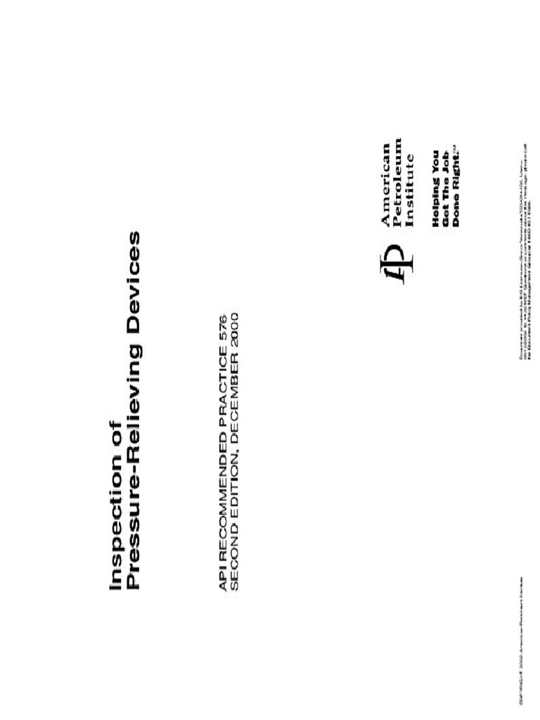 API 576-2000 Inspection of Pressure Relieving Devices | PDF