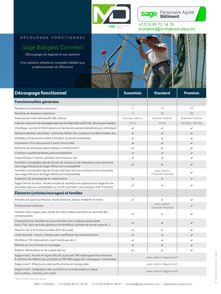 Batigest Connect - Découpage Fonctionnel | PDF | Option (Finance) | Microsoft Access