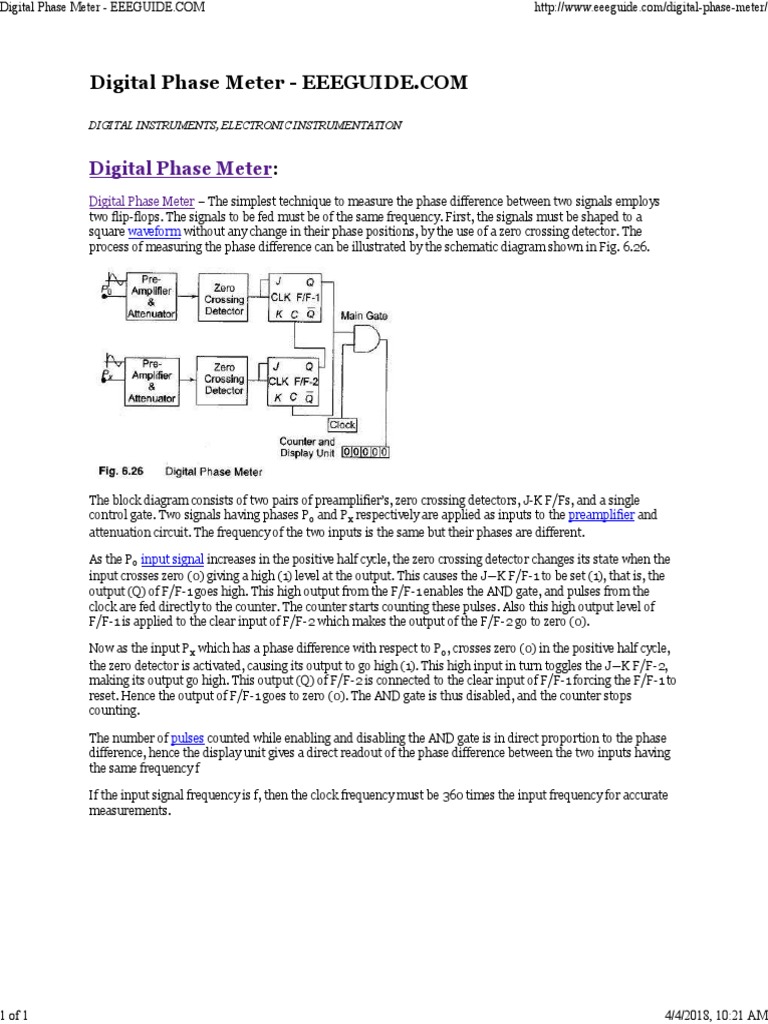Digital Phase Meter | PDF | Detector (Radio) | Electrical Circuits