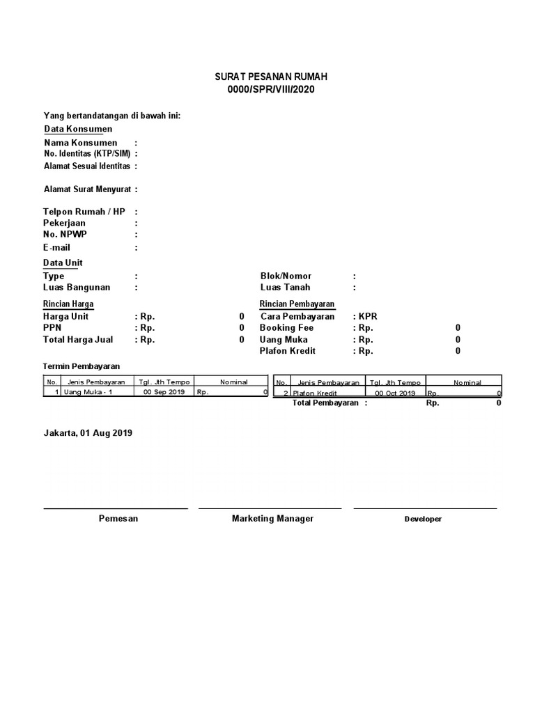 Contoh Surat SPR | PDF