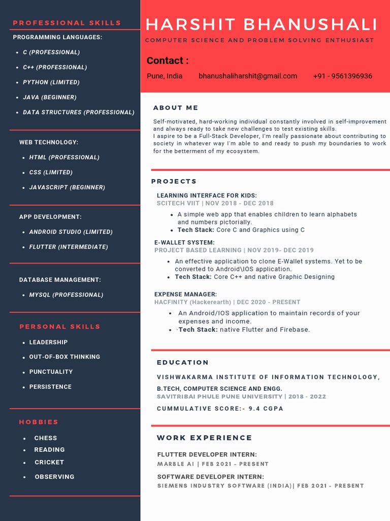 Harshit Bhanushali Resume | PDF | Web Application | Android (Operating System)