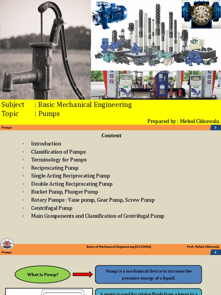 Basics Of Pumps Pdf Pump Chemical Equipment