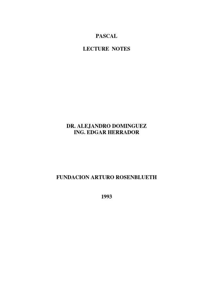 Pascal Programming Lecture Notes Pdf Trigonometric Functions Sine