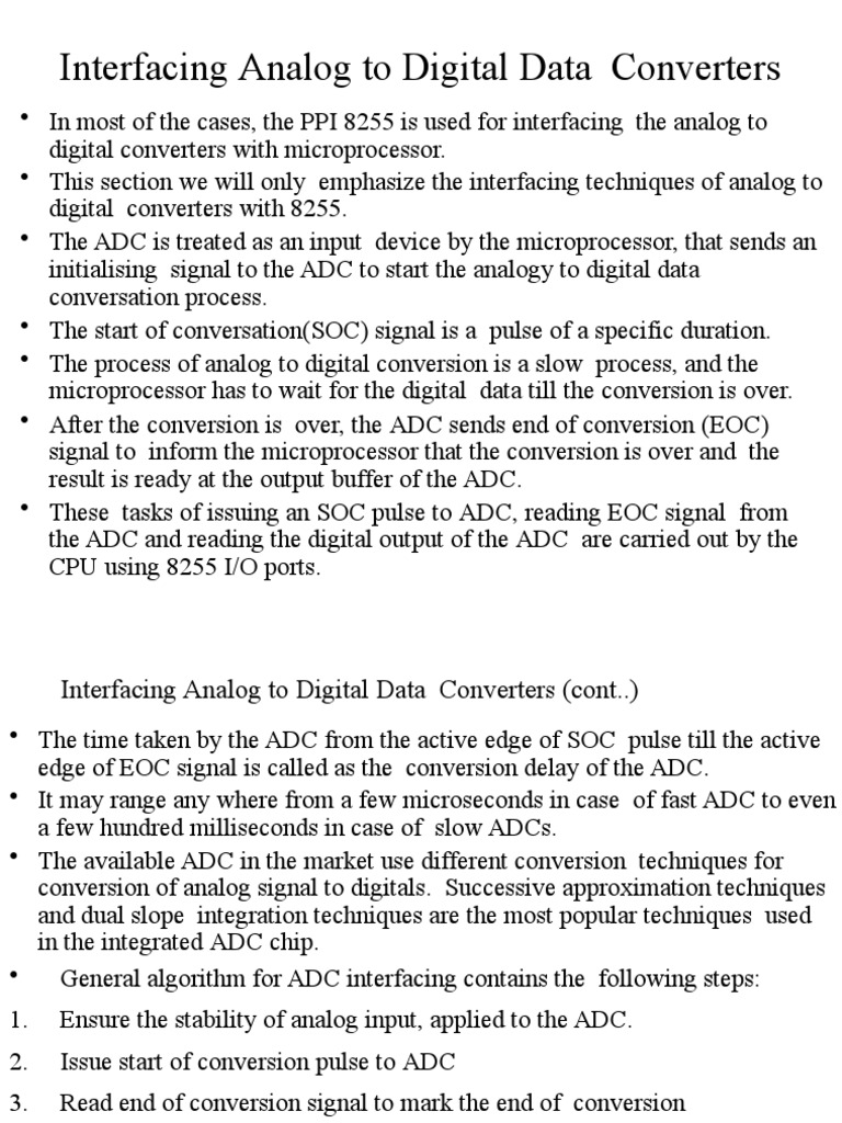 Interfacing Analog To Digital Data Converters | PDF | Analog To Digital Converter | Analogue ...