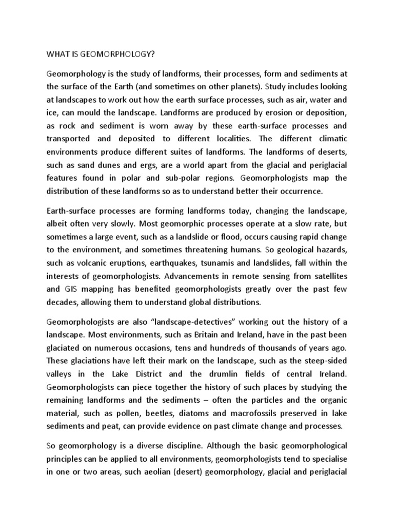 Geomorphology Notes | Download Free PDF | Geomorphology | Landscape