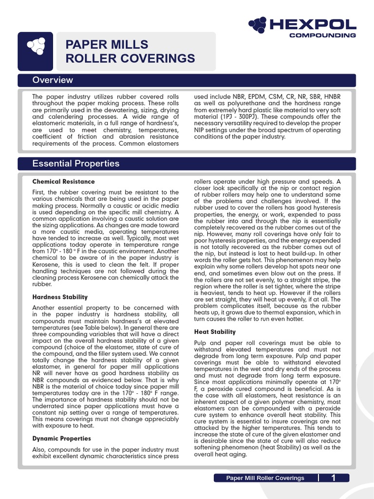 File Hexpol Compounding Paper Mills RC | PDF | Friction | Paper