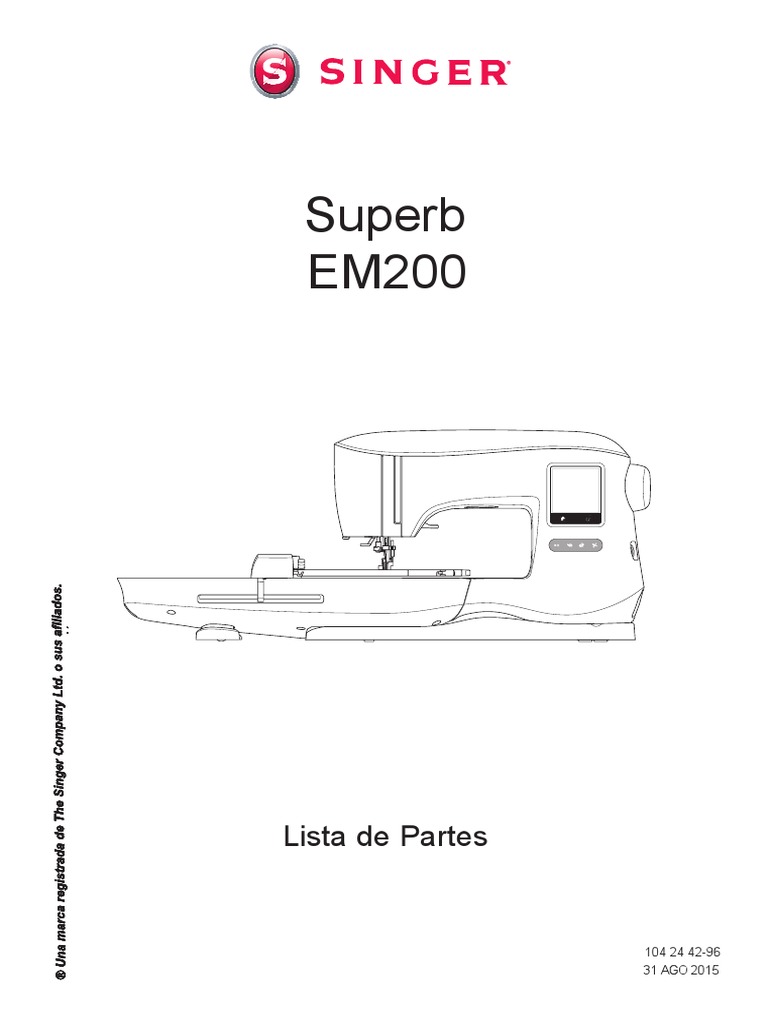Manual Tecnico Singer Superb Em200 | PDF | Vehículos | Máquinas