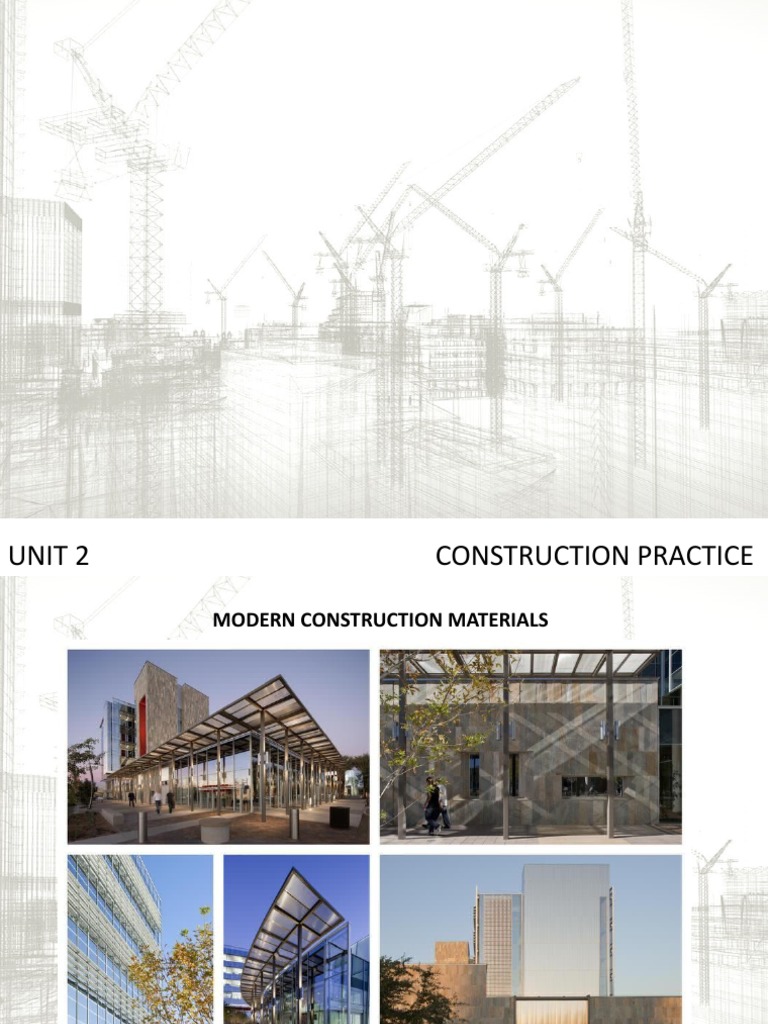 Unit 2 - Construction Practice | PDF | Concrete | Brick
