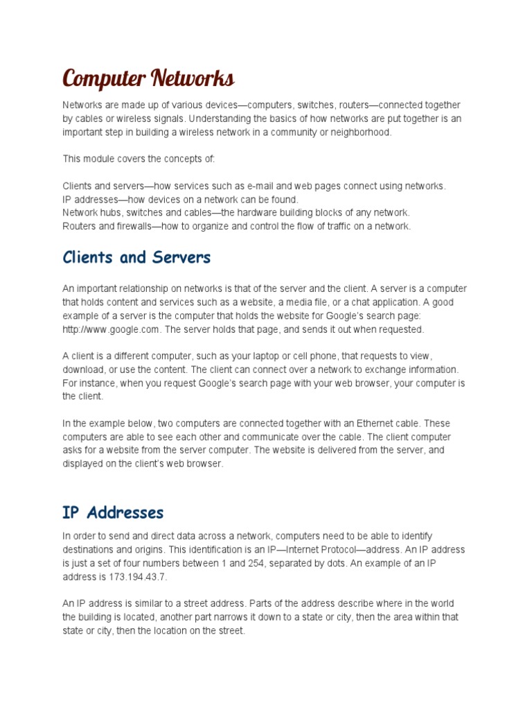 Computer Networks | Download Free PDF | Internet Protocol Suite | Osi Model