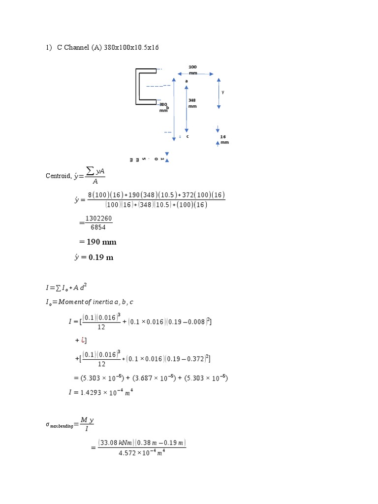 C Channel Bending Stress Analysis | PDF | International System Of Units ...
