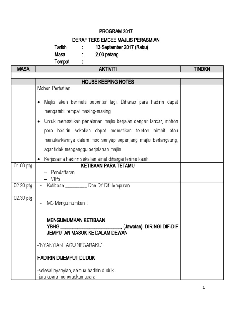 Emcee Template | PDF