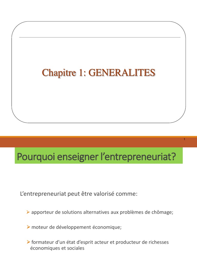 Chapitre 1 | PDF | Entrepreneuriat | Sociétés