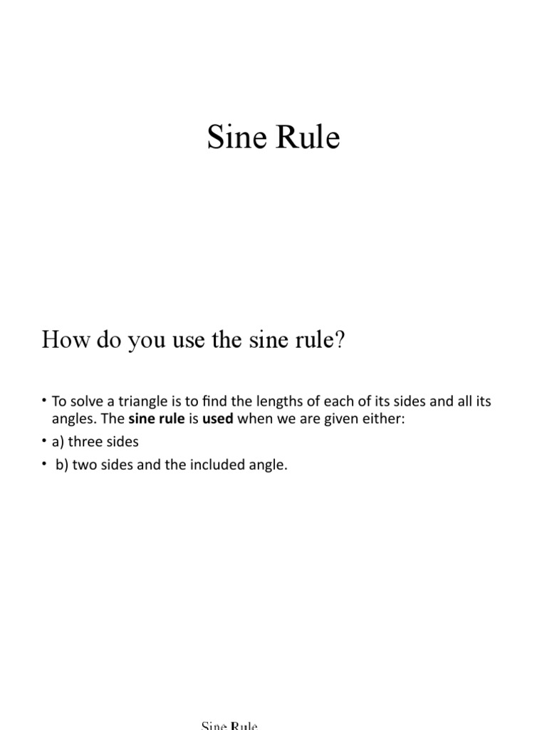 Sine Rule | PDF