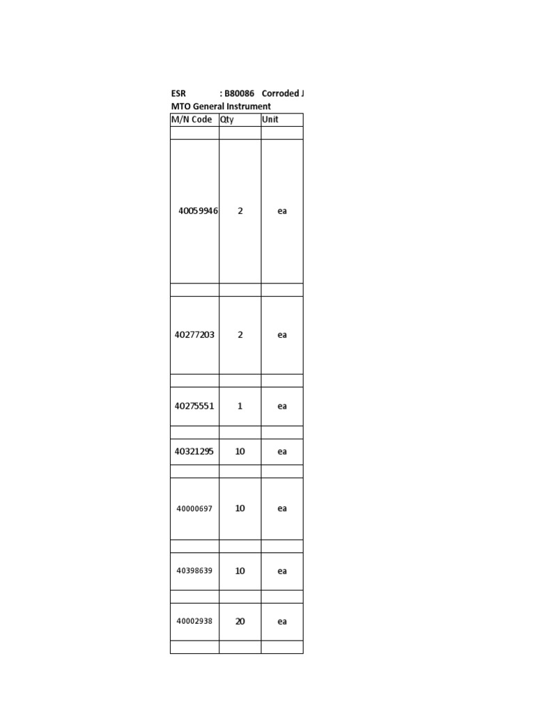 B80086 - MTO General Instrument | PDF | Wire | Pipe (Fluid Conveyance)