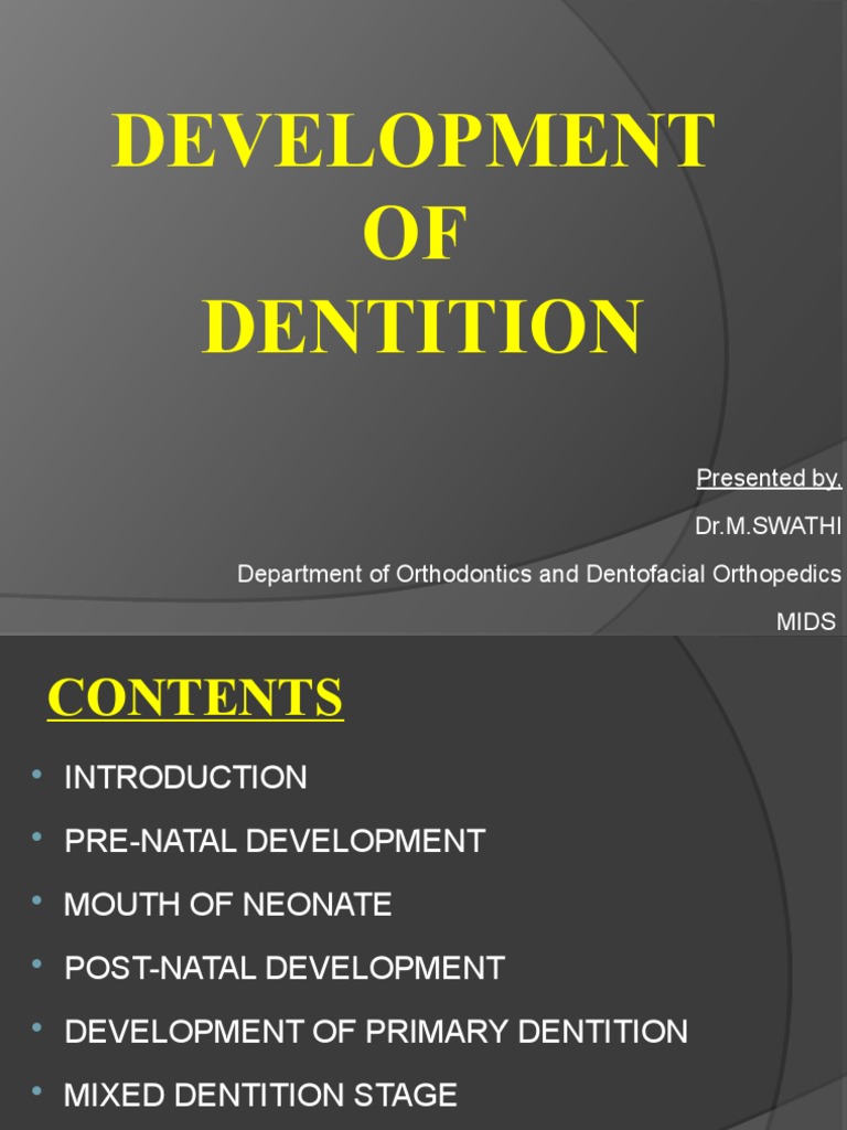 Development of Dentition | PDF | Dental Anatomy | Tooth
