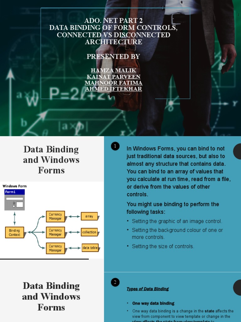 Ado. Net Part 2 Data Binding of Form Controls, Connected Vs Disconnected Architecture Presented ...