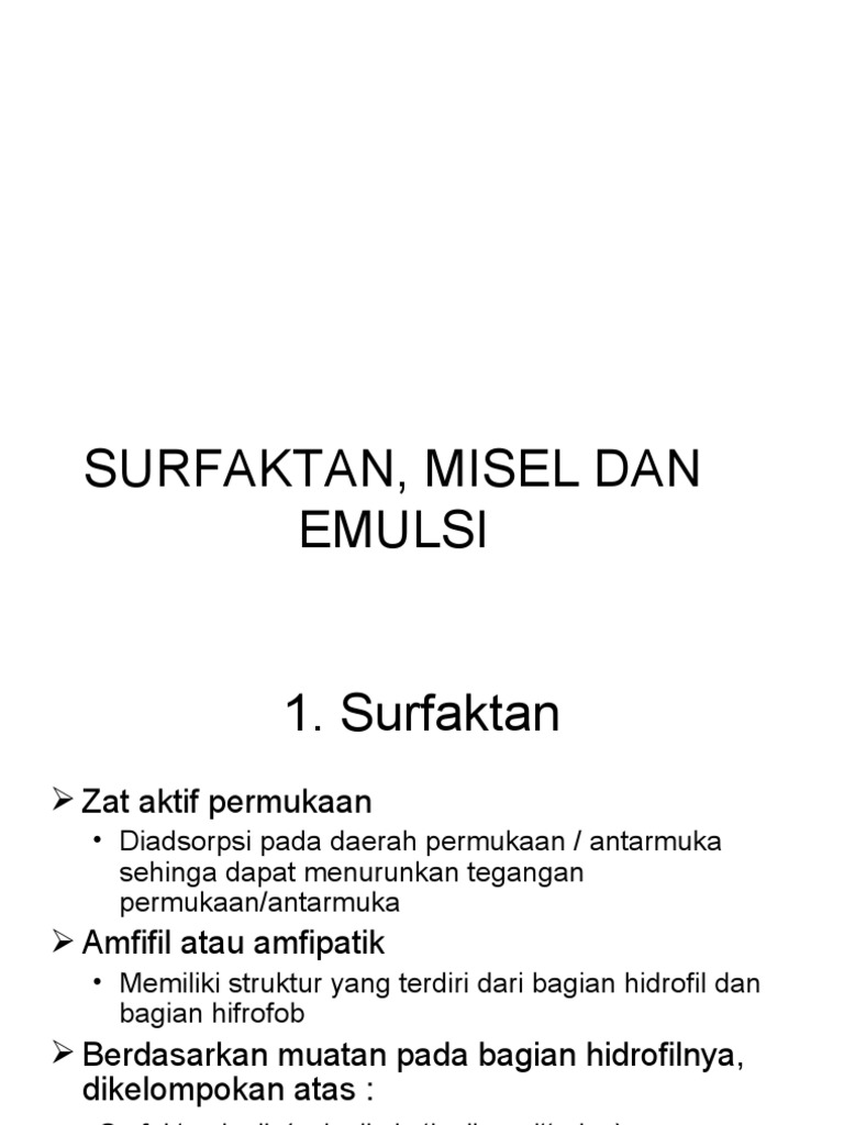 Struktur dan Pembentukan Misel Surfaktan | PDF