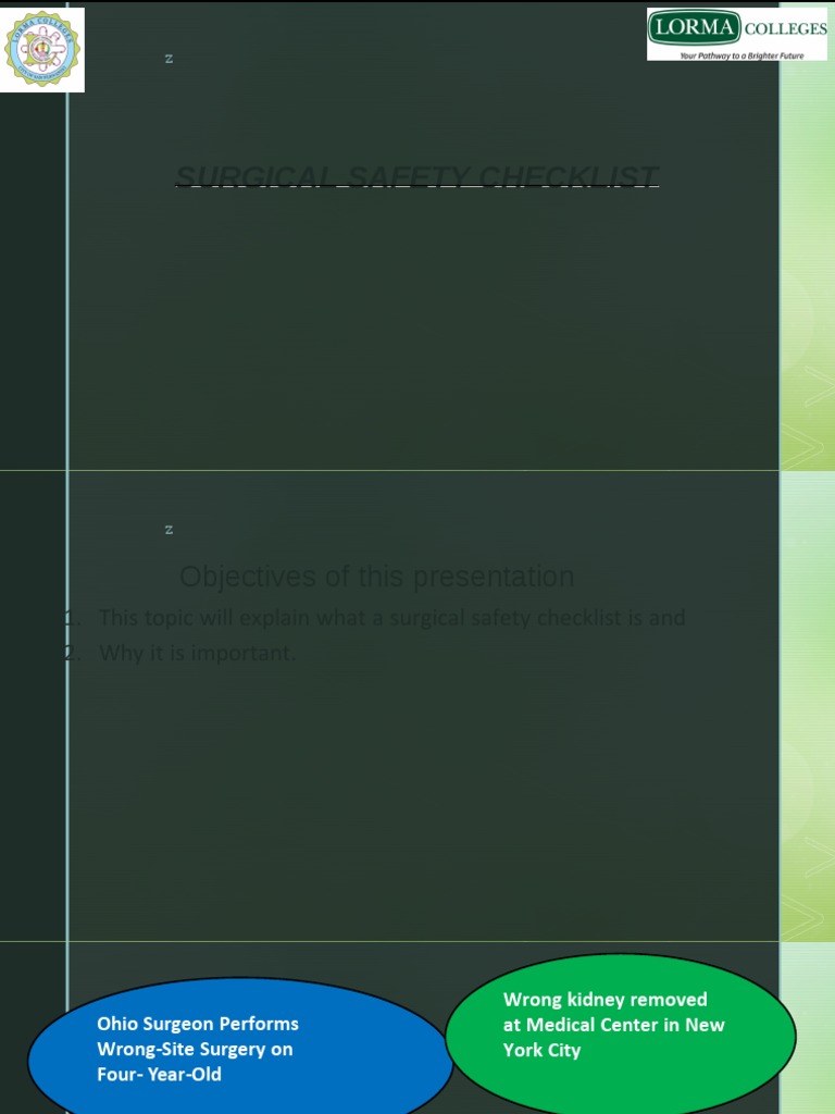 Surgical Safety Checklist | PDF | Surgery | Anesthesia