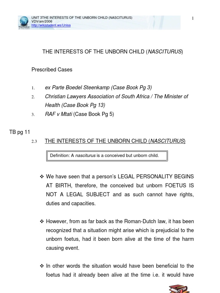 Nasciturus | PDF | Will And Testament | Abortion