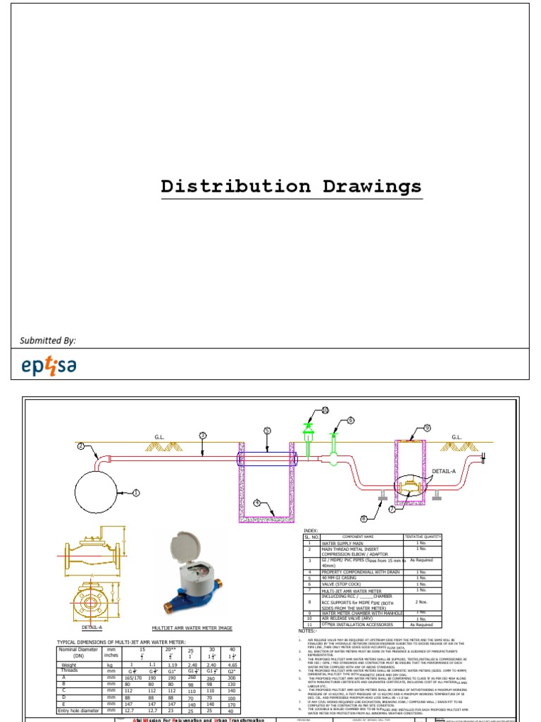 Distribution Drawings: Submitted by | PDF | Flow Measurement | Pipe ...