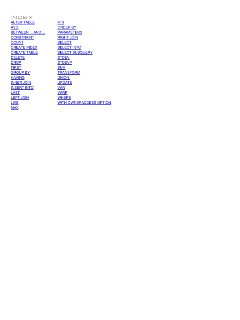 SQL Quickref | PDF SQL Quickref | PDF