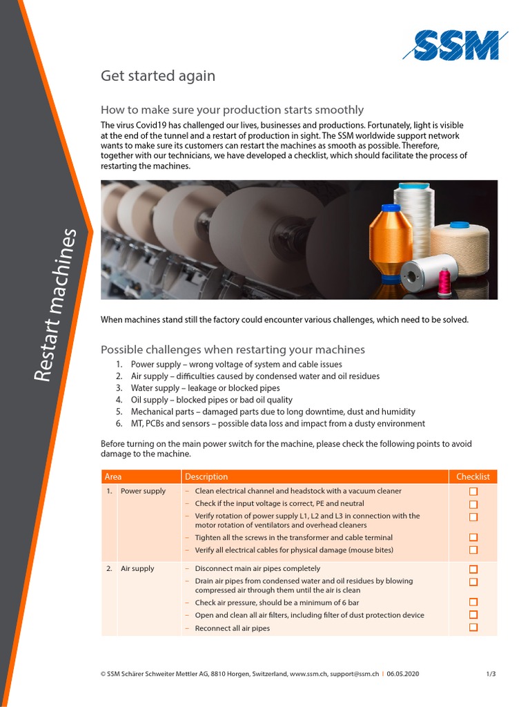 SSM Recommendations Machine Restart | PDF | Power Supply | Switch