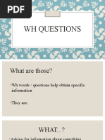 WH Questions List With Examples | PDF