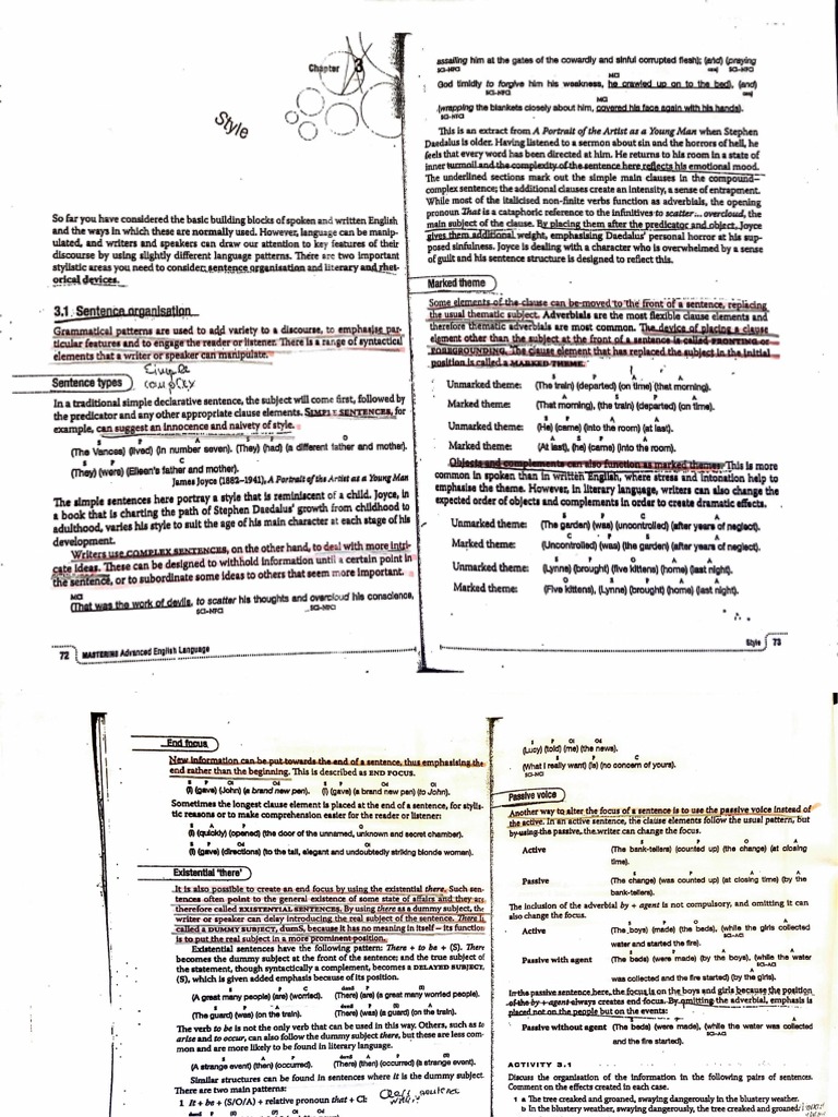 A Portrait of Inner Turmoil: Manipulating Sentence Structure to Reflect ...