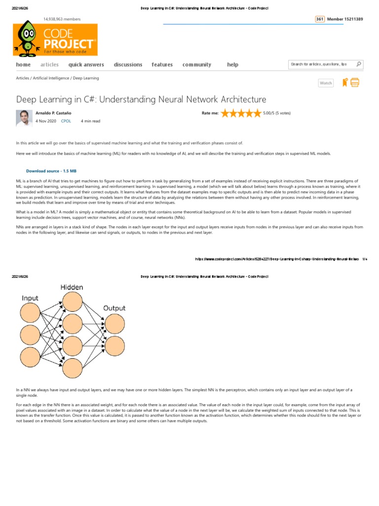 Deep Learning in C# - Understanding Neural Network Architecture ... Deep Learning in C# - Understanding Neural Network Architecture ...