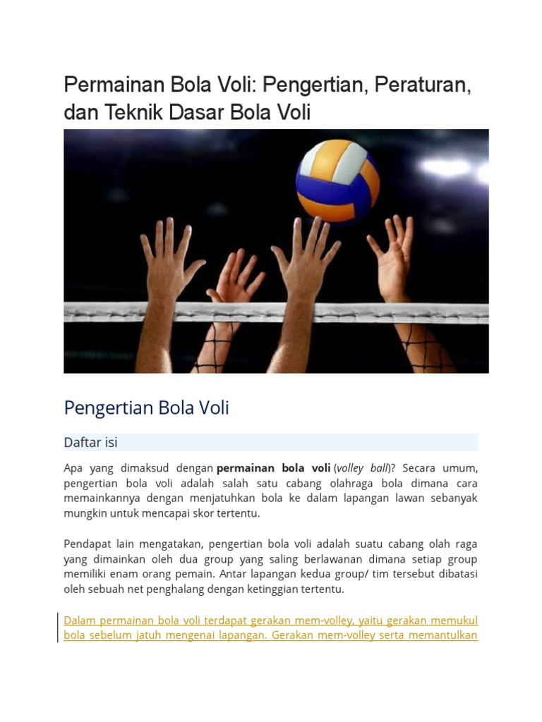 Permainan Bola Voli | PDF
