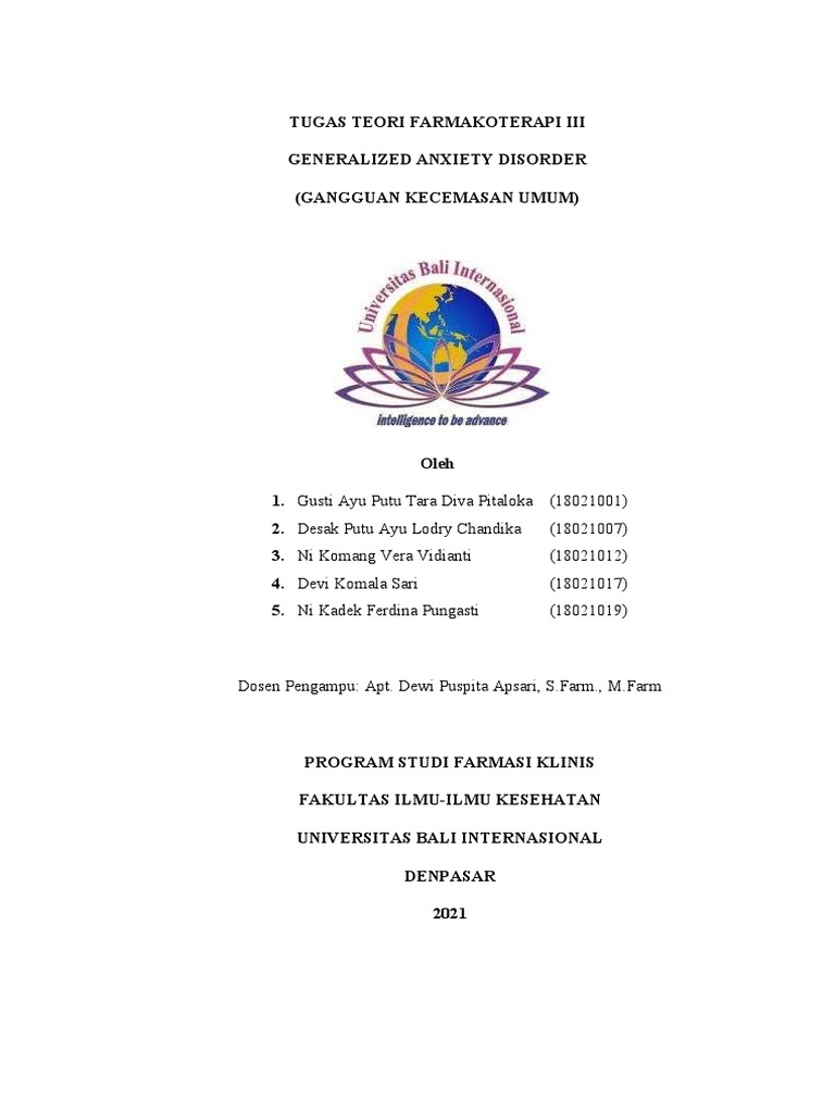 Generalized Anxiety Disorder Pdf