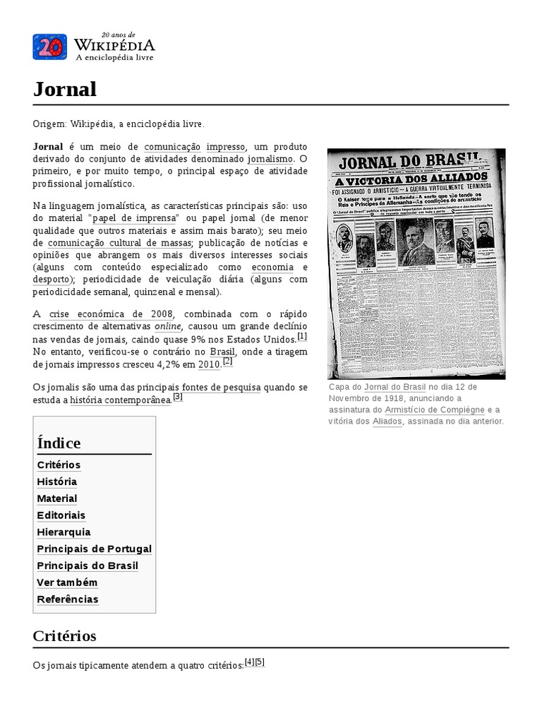 A história e as características dos jornais como importante veículo de ...