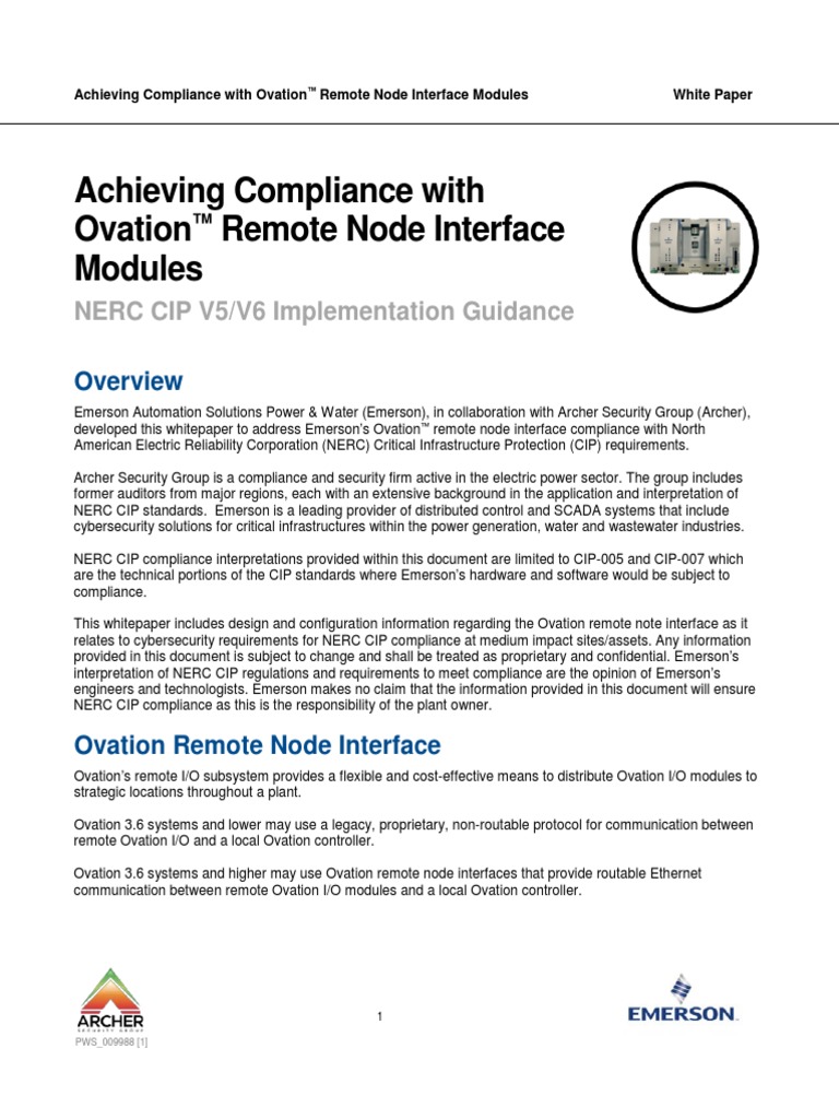 Achieving Compliance With Ovation Remote Node Interface Modules | PDF ...