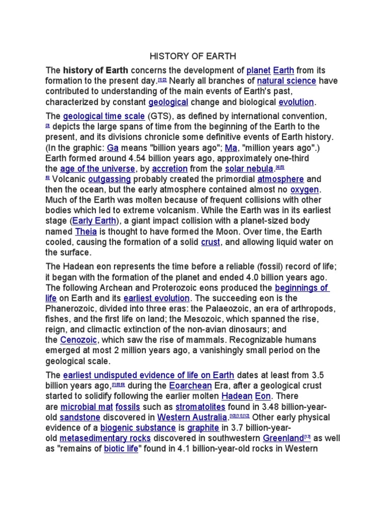 History of Earth | PDF | Geologic Time Scale | Earth