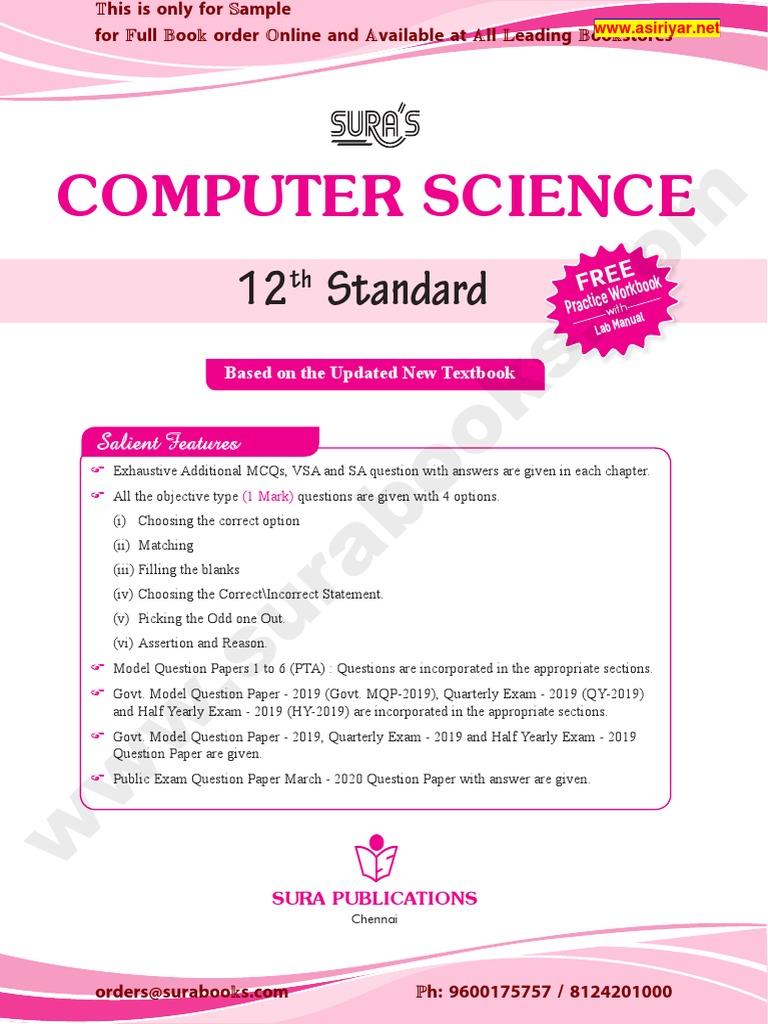 12th STD Computer Science em Sample Study Materials 2020 | PDF | Parameter (Computer Programming ...