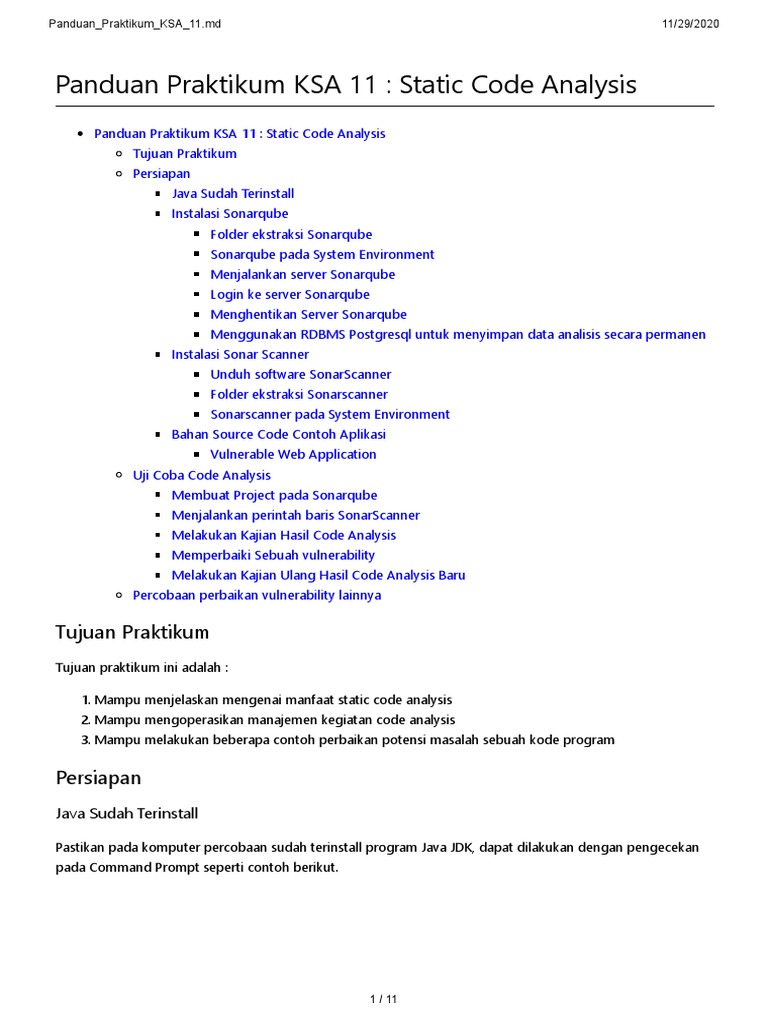 Panduan Analisis Kode Statis KSA | PDF | Teknologi & Rekayasa