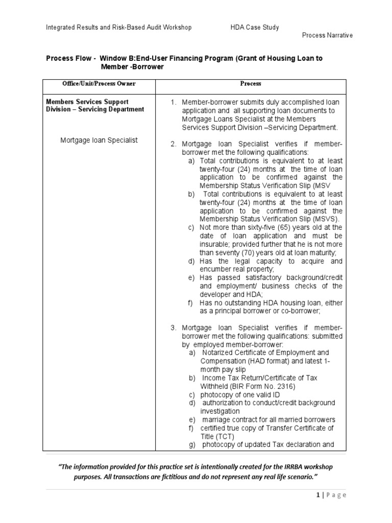 Process - Flow - Narrative - Window B | PDF | Real Estate Appraisal ...