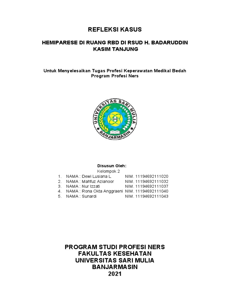 Refleksi Kasusa KMB Syaraf Seminar | PDF