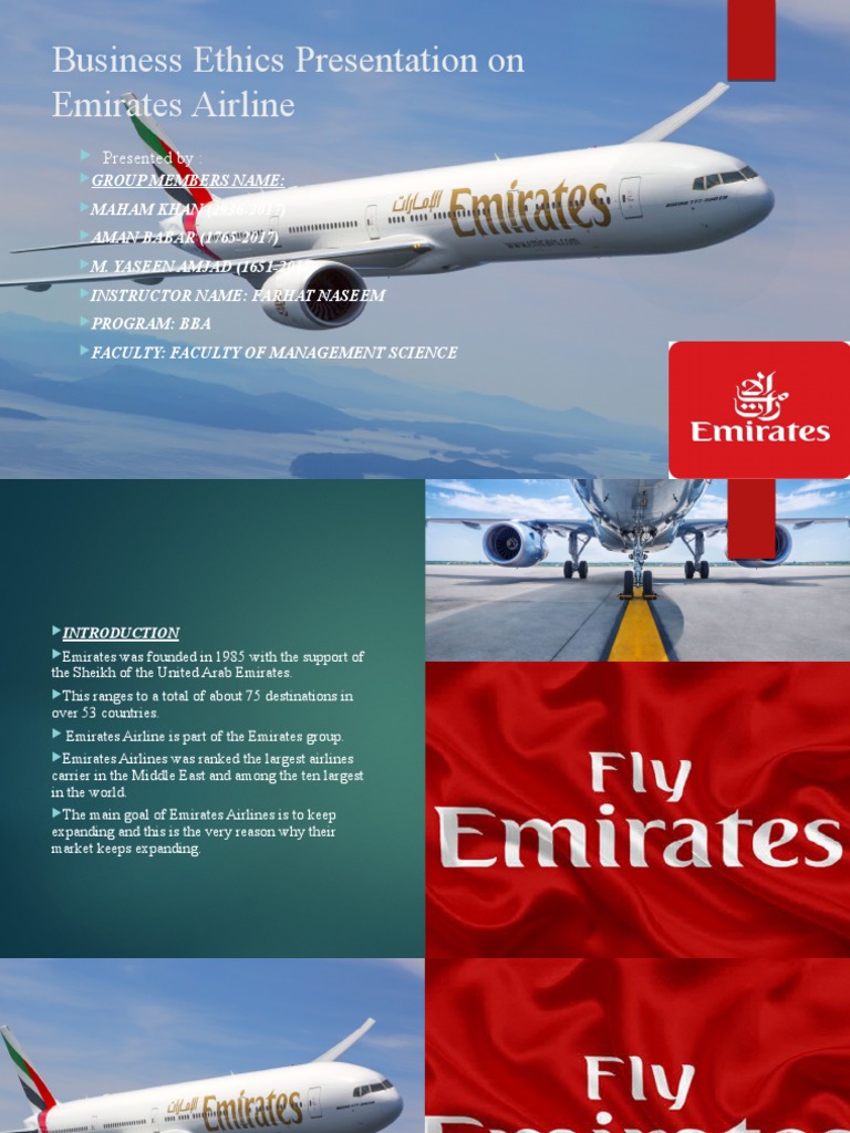 Business Ethics Presentation On Emirates Airline: Presented by | PDF ...