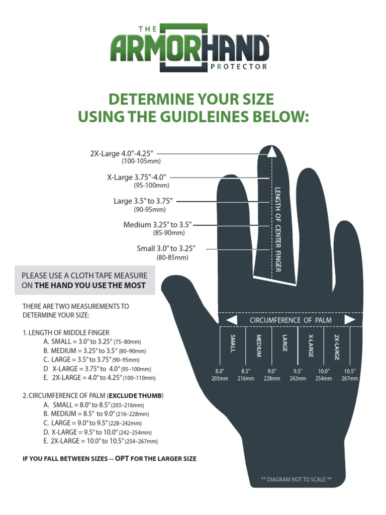 Armorhand Sizing Chart 2021 | PDF
